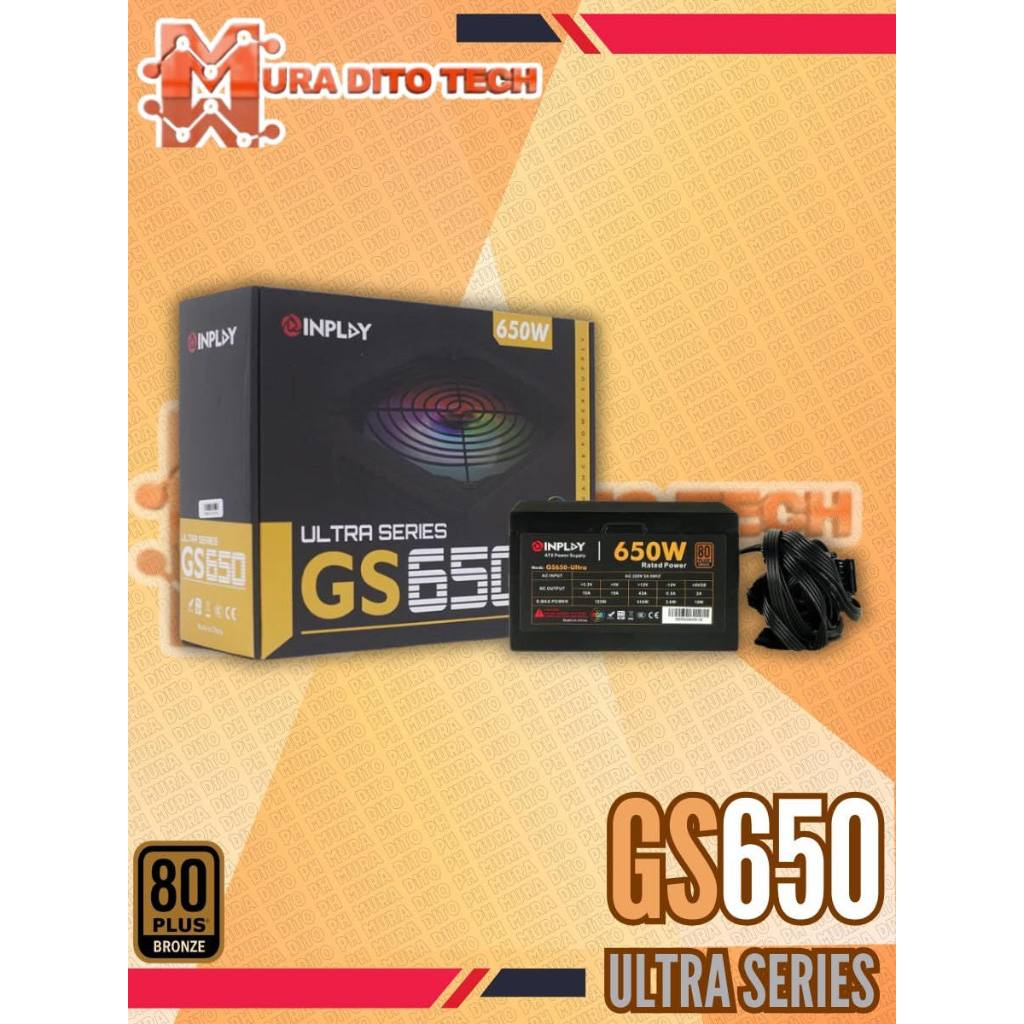 INPLAY GS650-Ultra True Rated 650w Power Supply 80Plus Bronze. | Shopee ...
