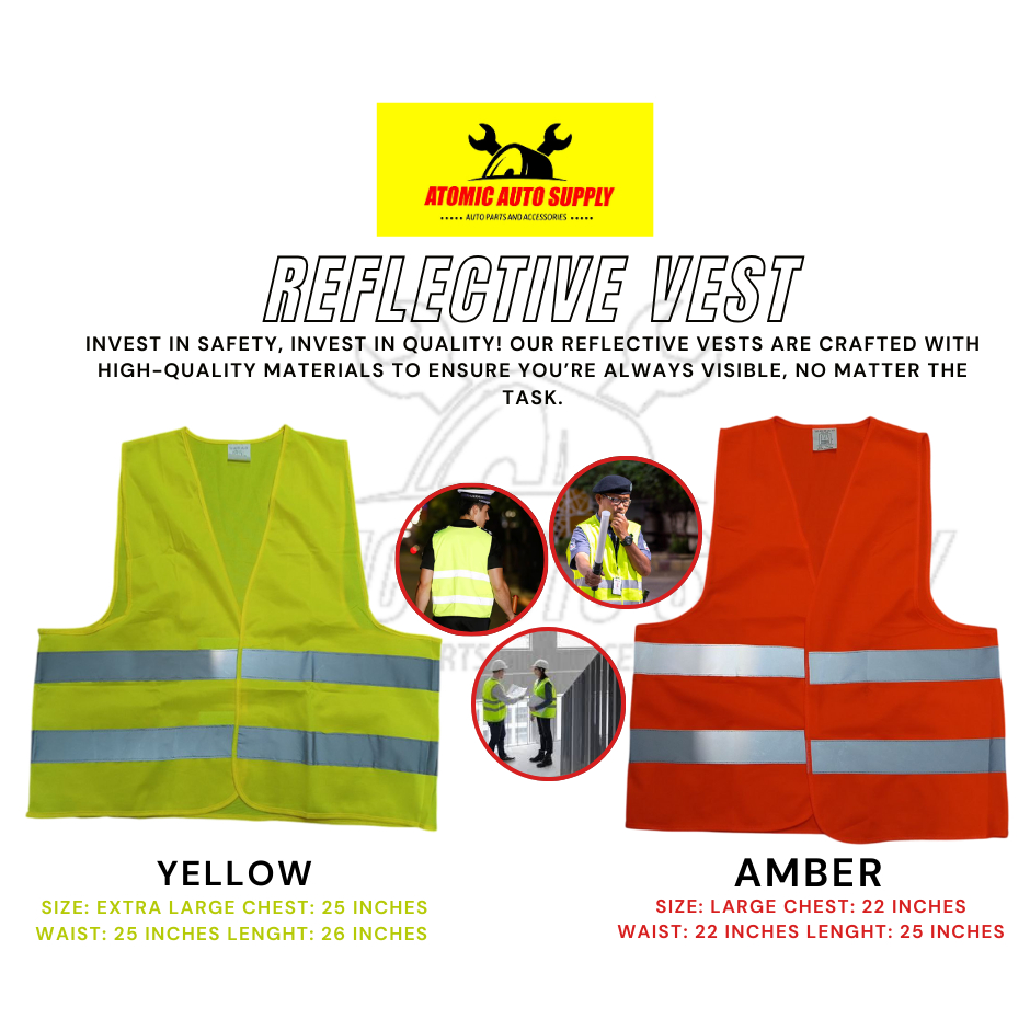 ATOMIC AUTO SUPPLY REFLECTIVE VEST ADULT SAFETY VEST HIGH VISIBILITY ...