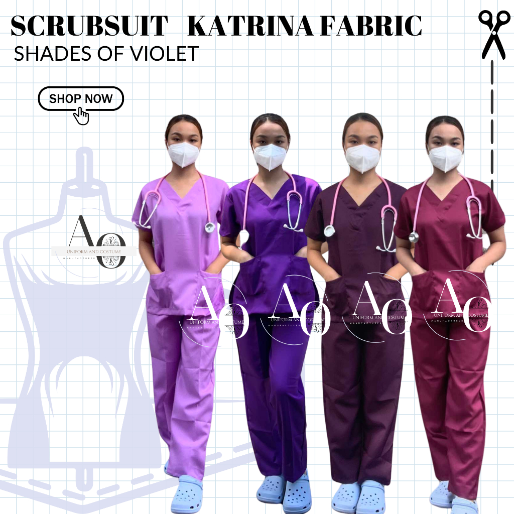 Ao Manufacturer Shades of Violet Shade Scrub Suit for Medical Uniform ...