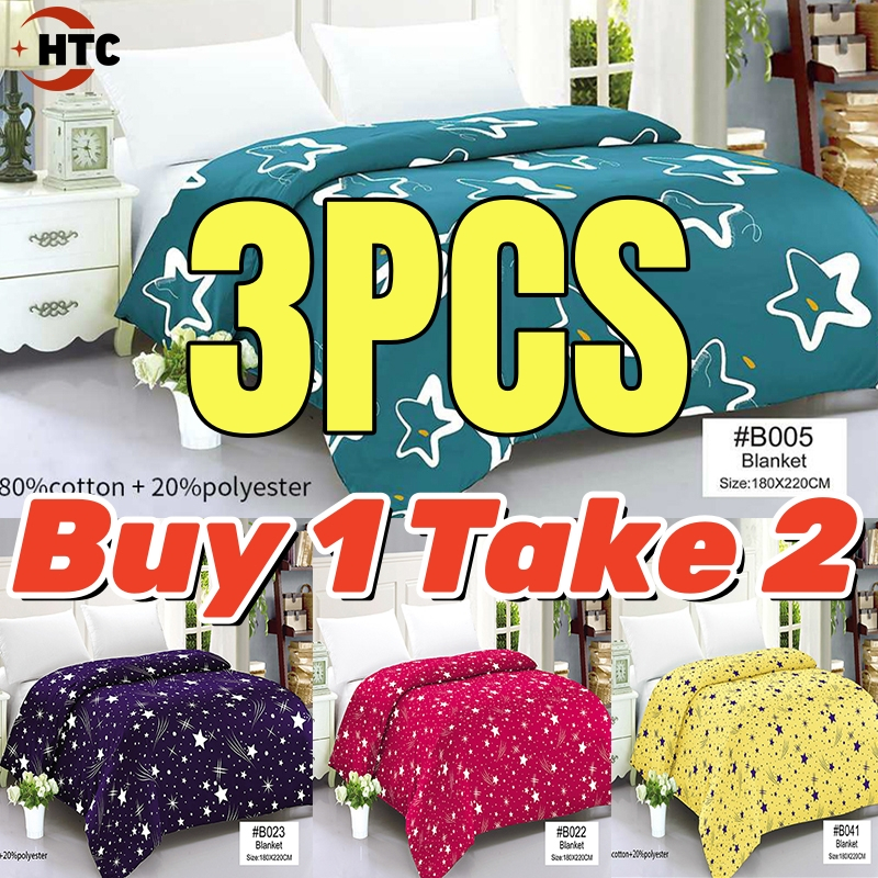 1/2/3PCS 180*220cm Blanket Kumot Cotton Soft Makapal Double/Queen Size ...