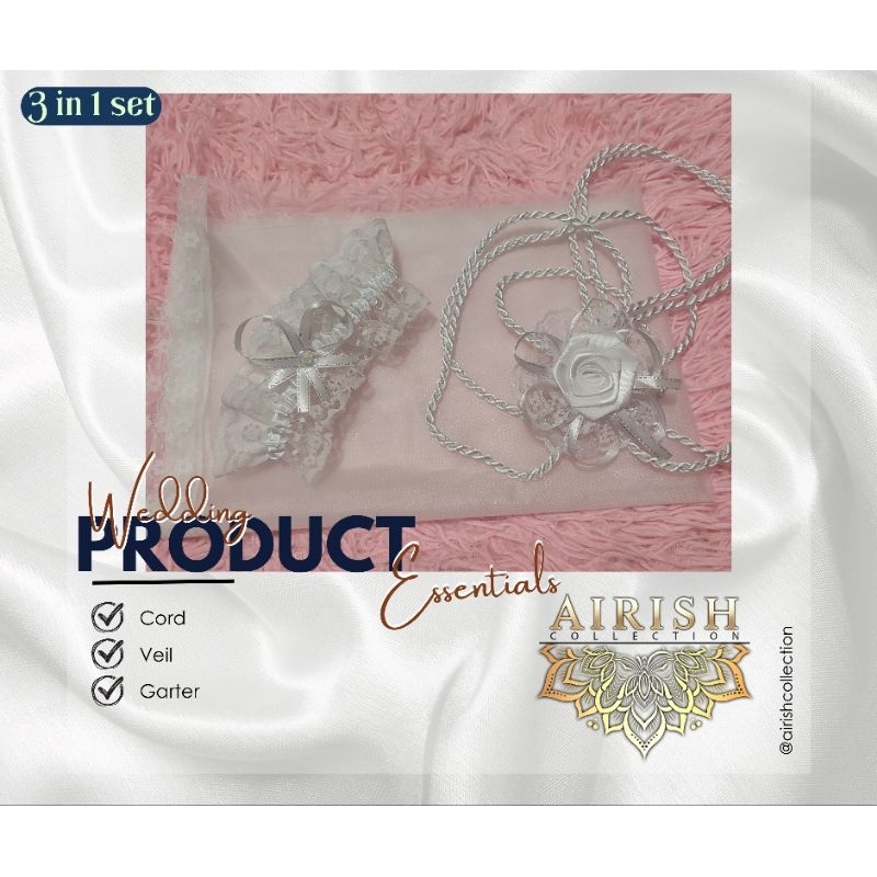 New Set of 3 in 1 Set ( Veil ,Cord & Garter ) | Shopee Philippines