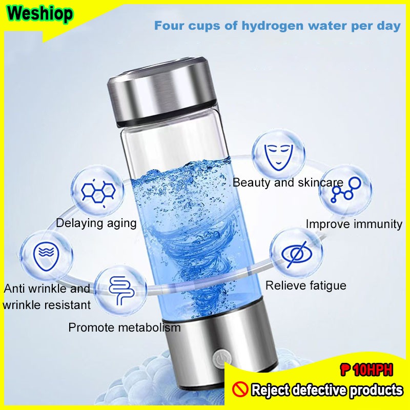 Rich hydrogen water cup hydrogen oxygen separation electrolysis weak base 420ML | Shopee Philippines