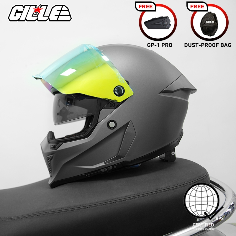 GILLE 135 ASTRAL Motorcycle Revo Visor Full Face Dual Visor Helmet With ...