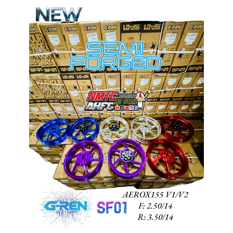 G REN MAGS SEMI FORGED SF01 AEROX155 V1/V2 NEW PRODUCT F:2.50/14 / R:3. ...