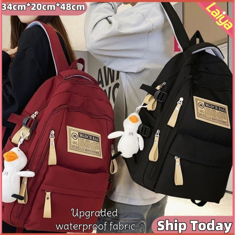 Laiya New super large capacity school bag upgraded fabric waterproof high configuration backpack ...