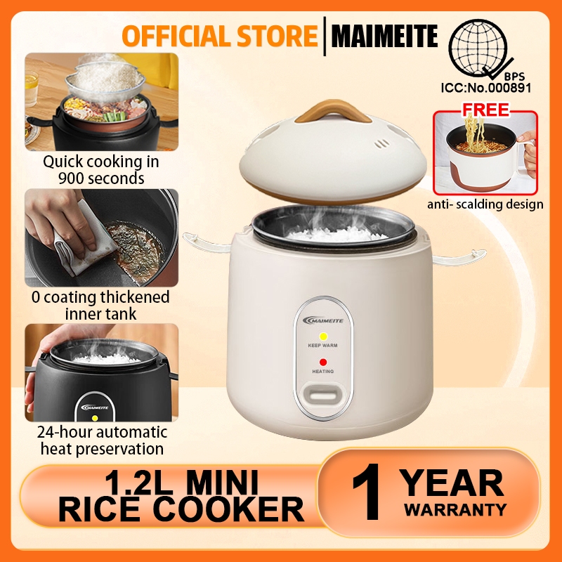 Maimeite 1.2L/2L Mini Rice Cooker With Steamer Non Stick Pot ...