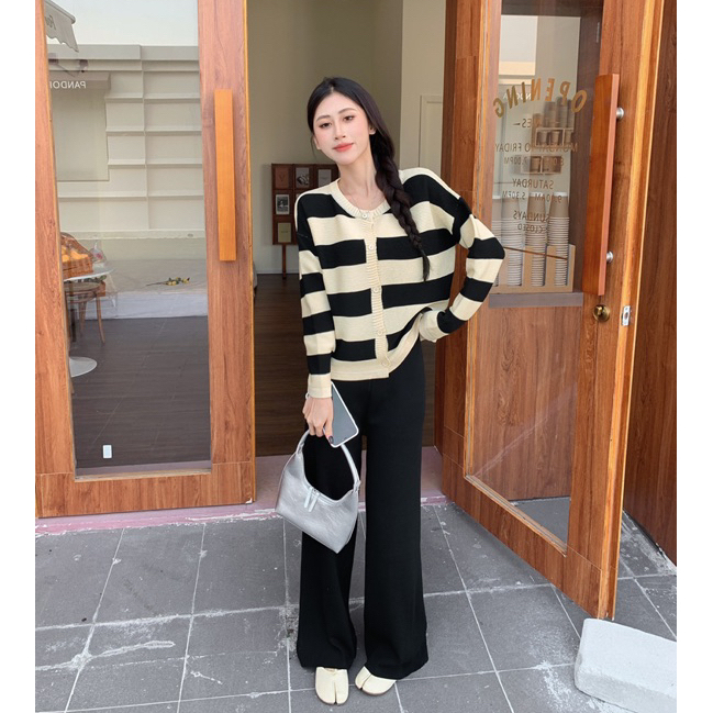 Only.Fashion Stripe Knitted Terno Pants #A2565 | Shopee Philippines