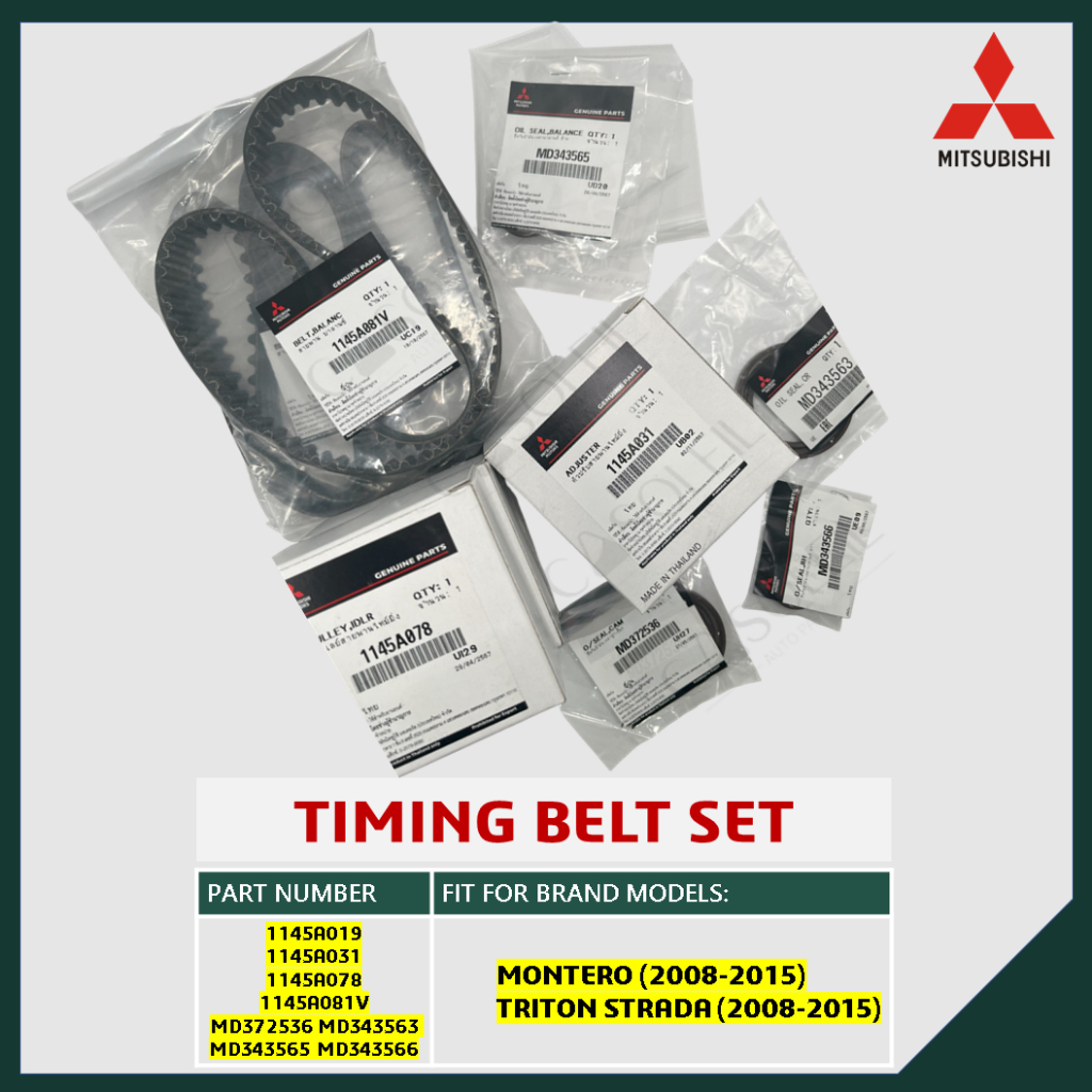 TIMING BELT SET for Mitsubishi Montero & Strada (2008-2015) - GENUINE ...