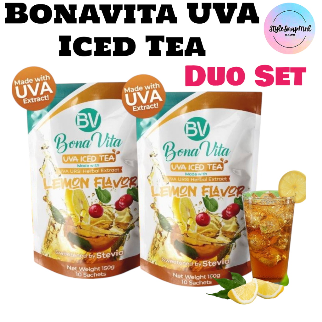 Bonavita UVA Iced Tea Lemon Flavor with Bearberry Extract DUO SET (2 ...