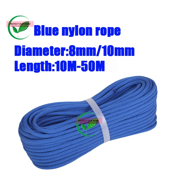 8mm/10mm Length 10M-50M Pure blue Safety rope, Blue Climbing rope, Blue ...