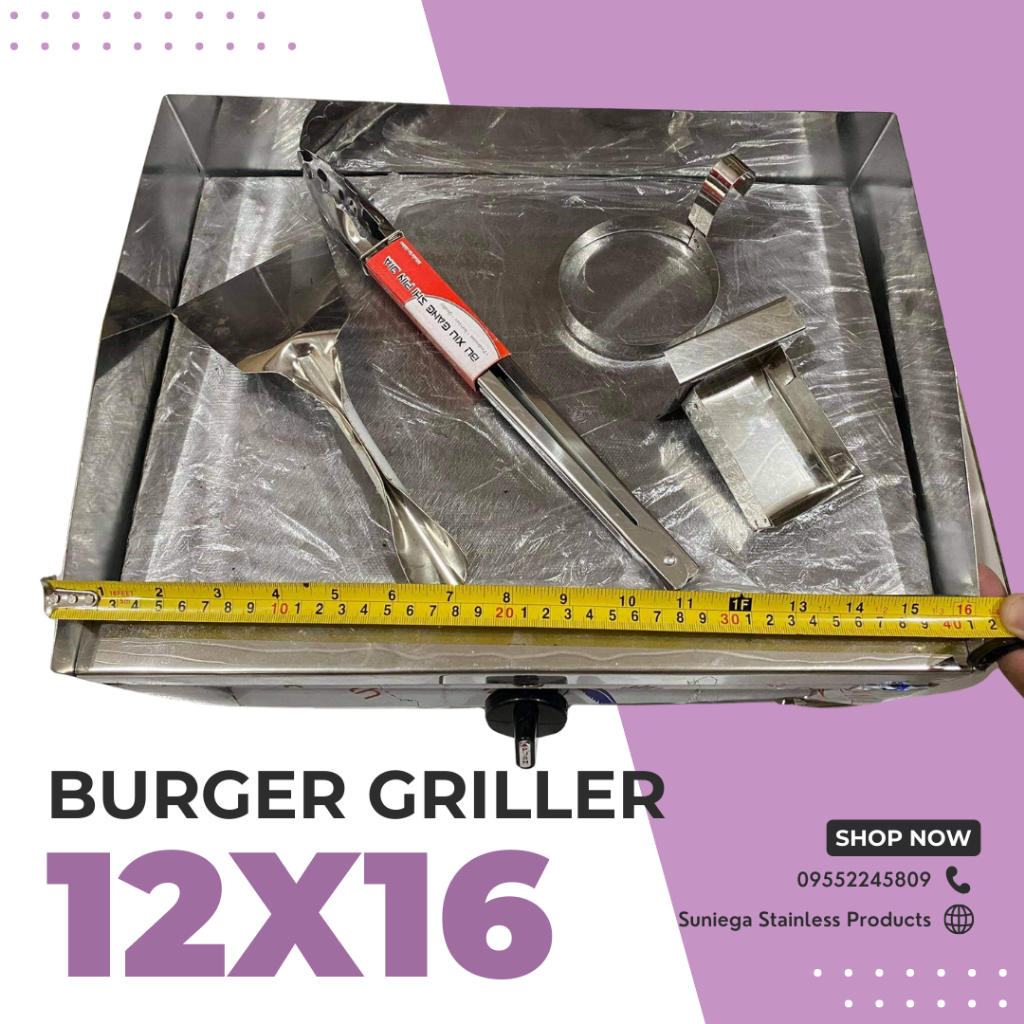 12x16 inches Stainless Burger Griller Grill Griddle Lutuan ng Burger ...