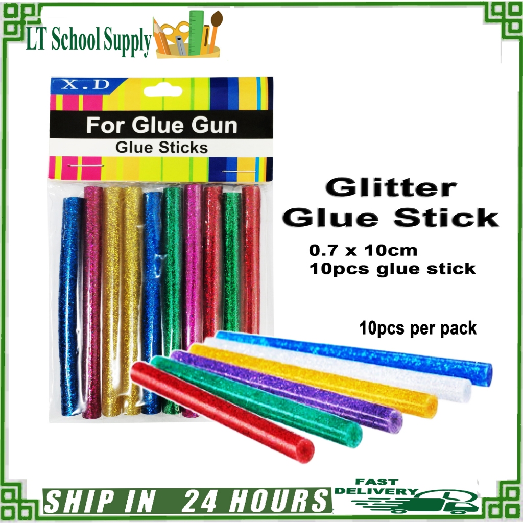 Colorful glitter glue stick 10pcs per 1pack 0.7x10cm XD | Shopee ...