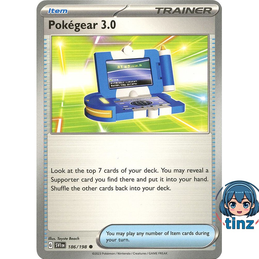 Pokegear 3.0 - 186/198 - Common and Reverse Holo - Pokemon SV01 ...
