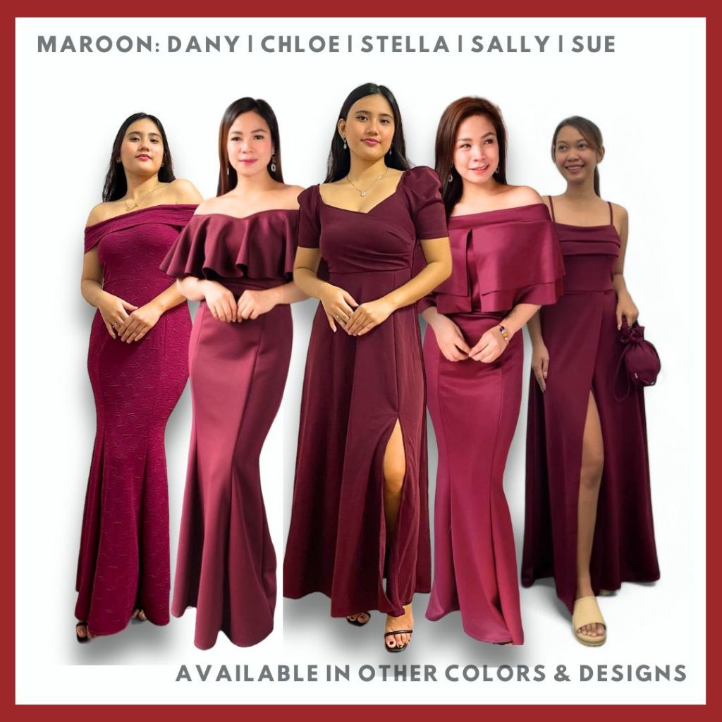 STELLA Filipiniana Gown with Slit | Bridesmaid, Ninang, Wedding, Prom ...
