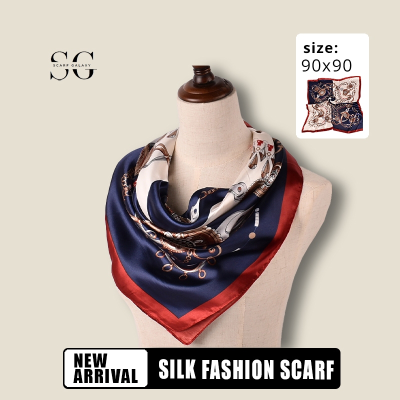 GD018 Silk Scarf Fashion Foulard Satin Shawl Scarfs 90*90cm Square ...