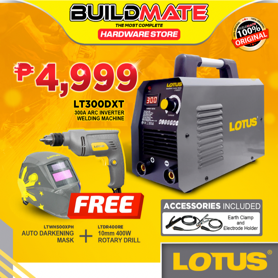 BUILDMATE Lotus 300A/350A Arc Inverter Welding Machine LT300DXT With 2 ...