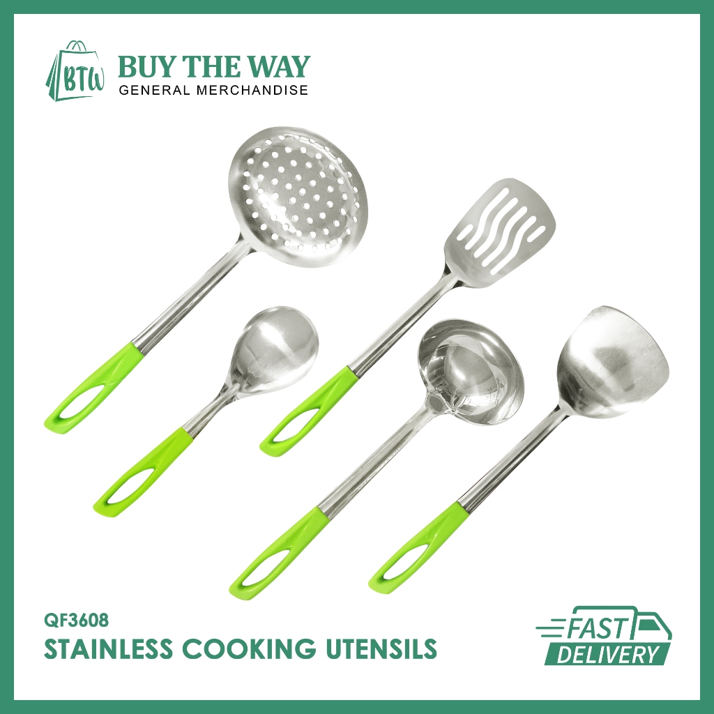 Stainless Cooking Utensils Cooking Spatula Frying Skimmer Rice Spoon ...