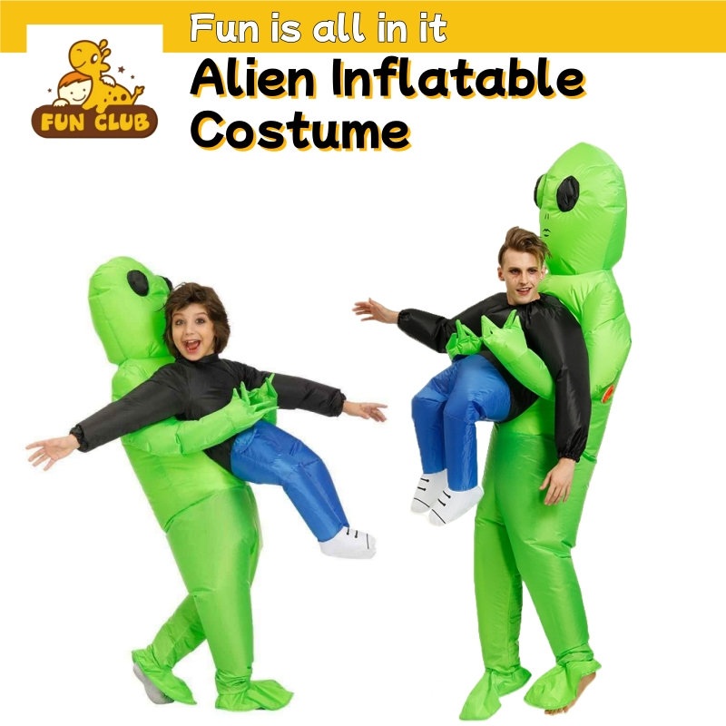 ET Inflatable Costume Green Alien Costumes Funny Suit Fancy Party Dress ...
