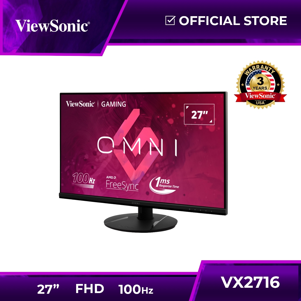 ViewSonic VX2716 27" FHD 1920 x 1080 100Hz IPS Technology 1ms AMD ...