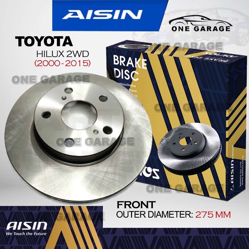 AISIN Brake Disc Rotor FRONT For TOYOTA HILUX 2WD (2000-2015) | Shopee ...