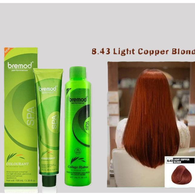 8.43 Light Copper Colourant/ Oxidizing Cream Bremod Performance Spa ...