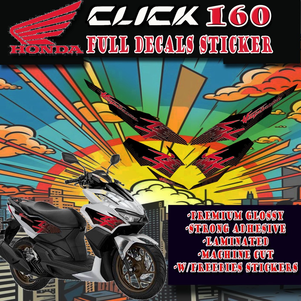 NEW HAYABUSA DESIGN DECALS FOR HONDA CLICK 160/ HONDA CLICK 160 DECALS ...