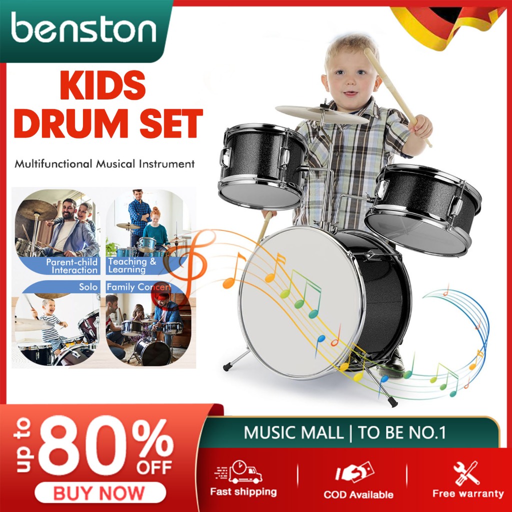 Kids Drum Kit 13 '' for Kids Beginners, Drum Set 3-Piece with ...