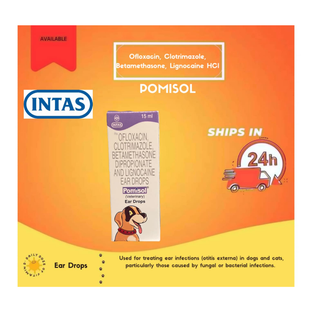 Intas Pomisol Ear Drops for Dogs & Cats (15ml) | Shopee Philippines