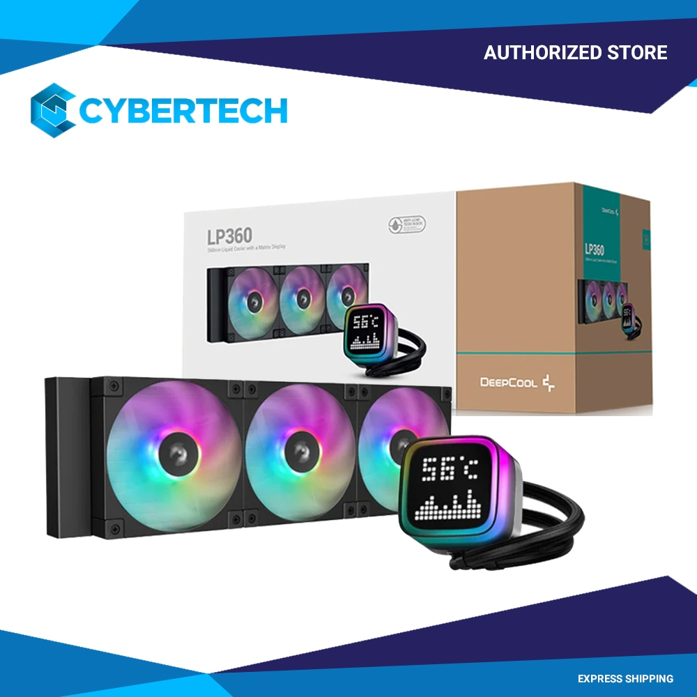 DeepCool LP360 PRO 360MM ARGB with Matrix Display Liquid Cooler Black (R-LP360-BKMSNC-G-1 ...