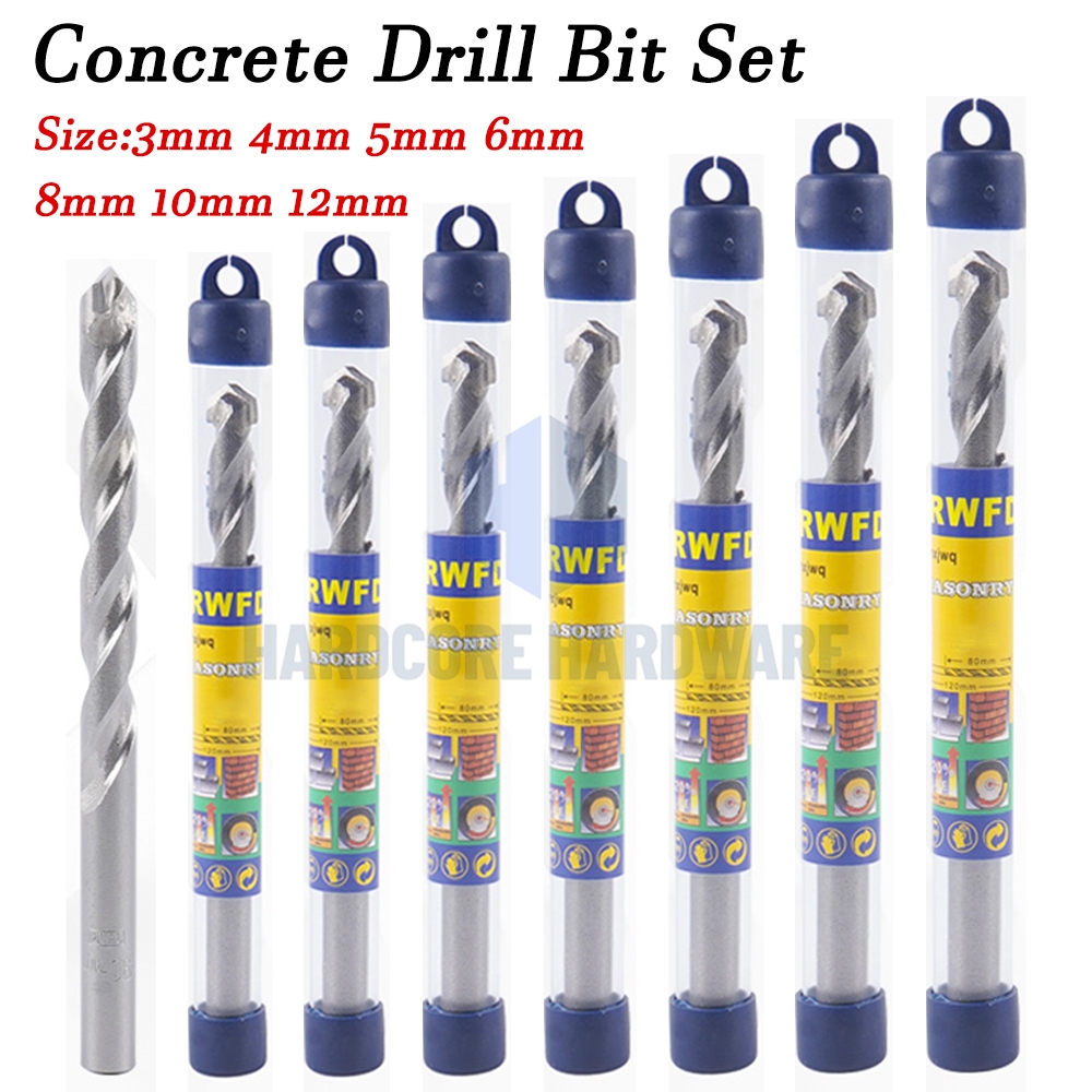 HH (1PCS) Concrete Wall Long Masonry Drill Bit 3mm 4mm 5mm 6mm 8mm 10mm ...