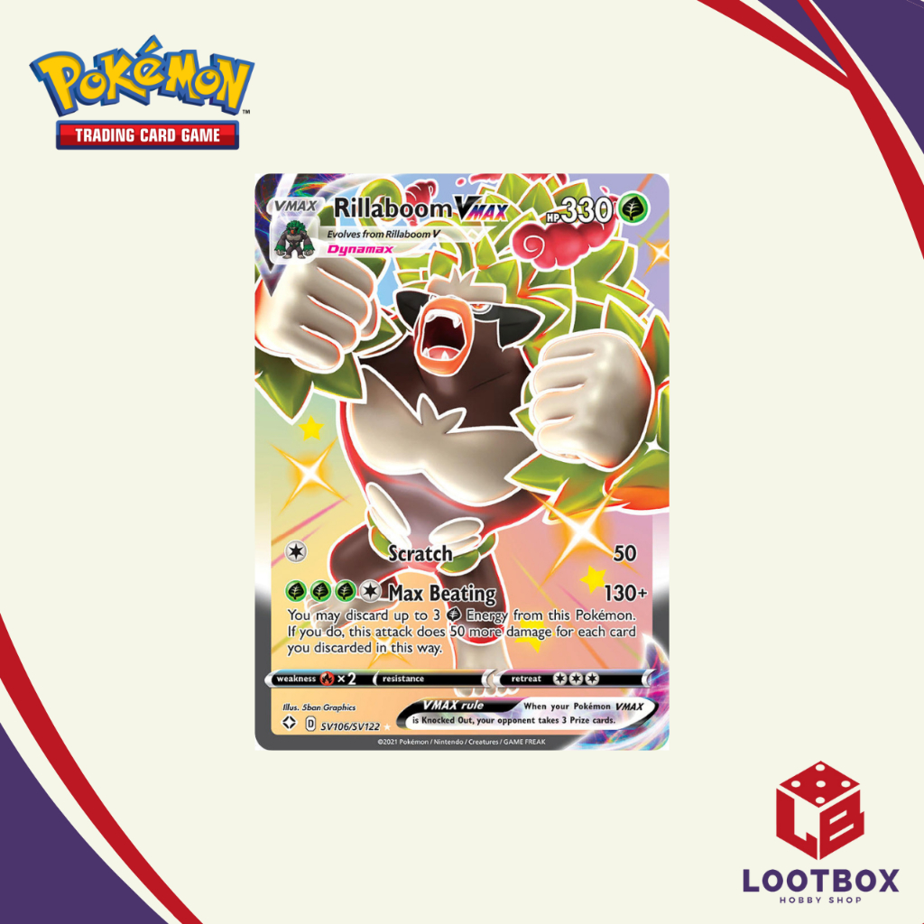 Pokemon Card Game: Rillaboom VMAX (Shiny Ultra Rare) - Shining Fates ...