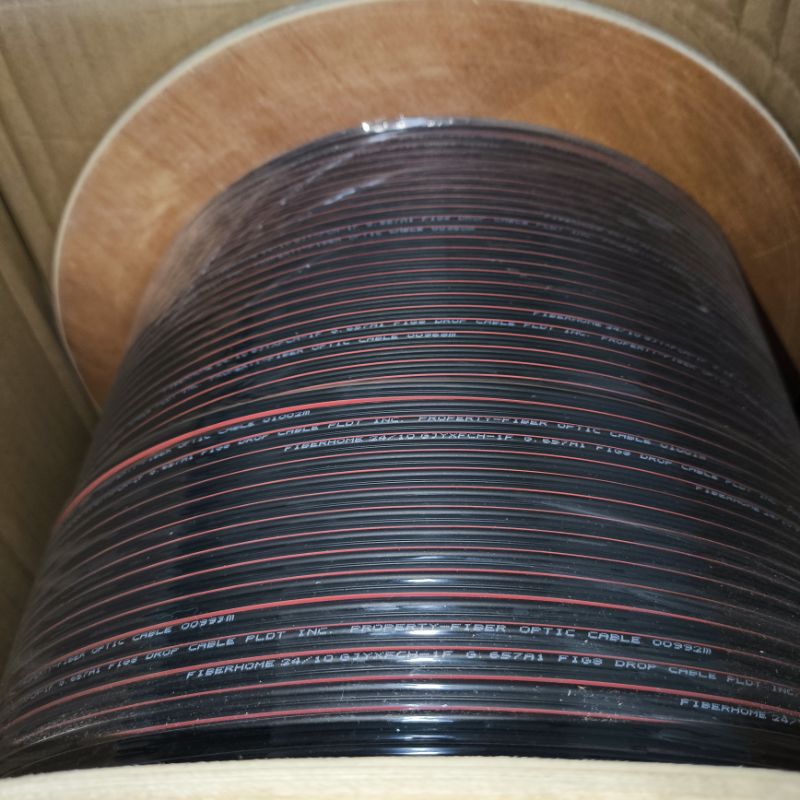 FIBER OPTIC CABLE FOC - RED 1Core 1km FTTH (Brand New) PLDT / Globe ...