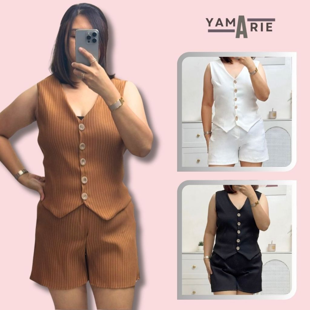 YAMARI High Quality buttondown coordinates terno set | Nancey Stripes ...