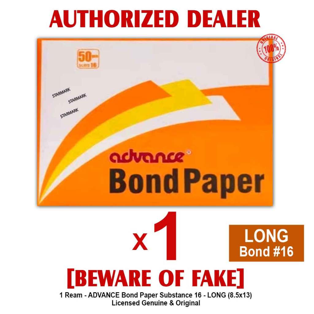 ADVANCE Bond 16 Bond Paper Papers LONG 8.5x13in Sub. 16 Copy Paper ...