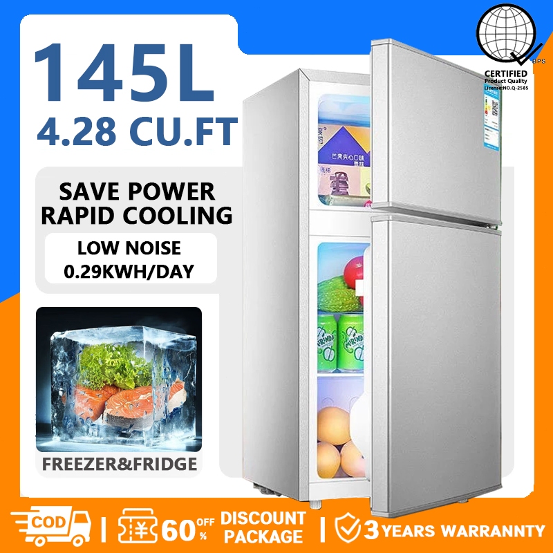 【COD】 Mini refrigerator for room 72L Double Door Energy Saving Silent ...
