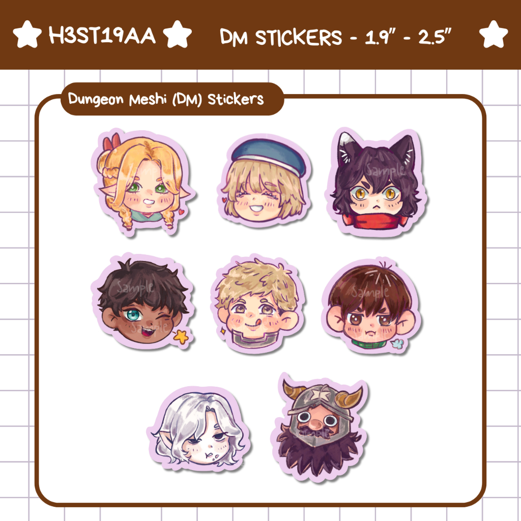 Dungeon Meshi Vinyl Glittered Stickers by H3st19aa | Shopee Philippines