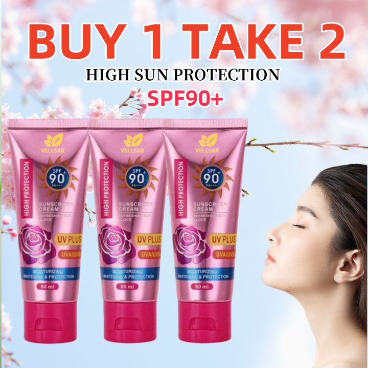 Sunscreen SPF90+++ High Protection UV PLUS 60ml Skincare Facial Multi Repa Moisturizing ...