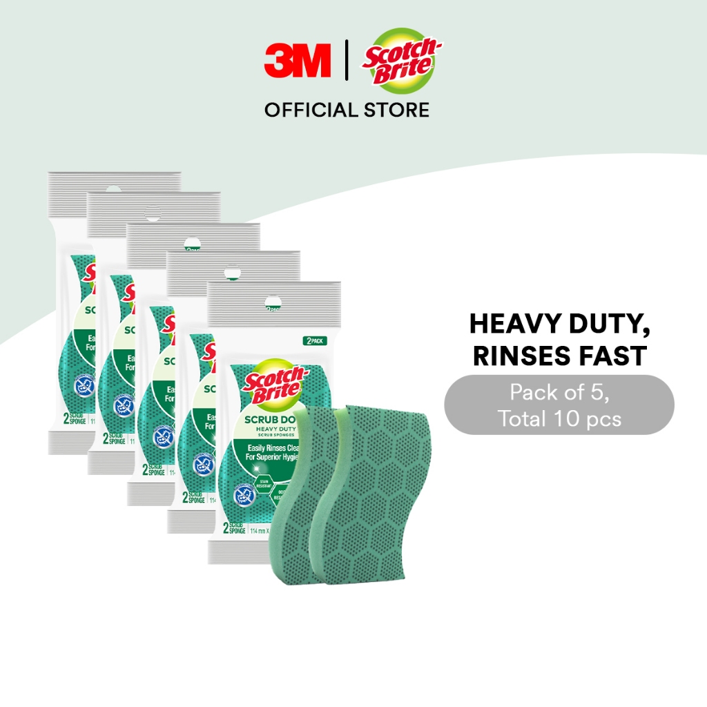 [BUNDLE OF 5] 3M™ Scotch-Brite® Heavy Duty Scrub Dots, Rinses Fast and ...