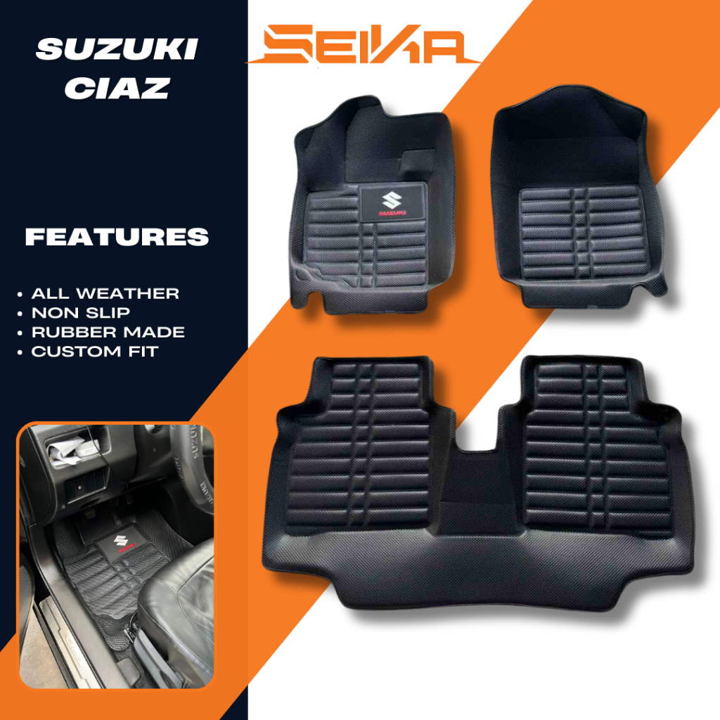 Suzuki Ciaz car mat (2016-2022) Premium Diamond Deep Dish car Matting ...