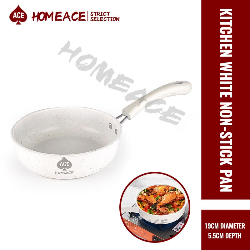 HomeAce White Non Stick Frying Pan Cooking Pan Cooking Utensils Flat ...