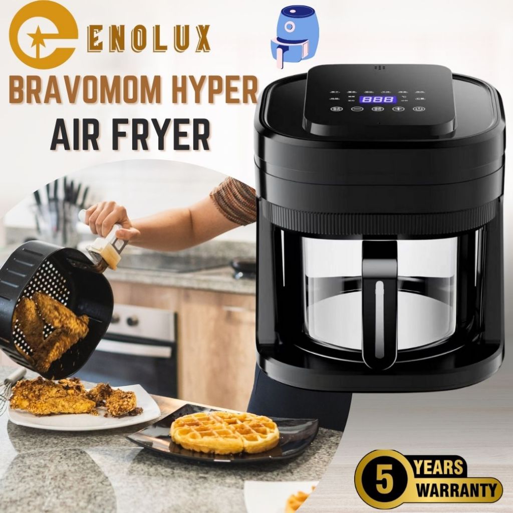 enolux BRAVOMOM Hyper Air Fryer 6.0L High Capacity Non-Sticky Oil-Free ...
