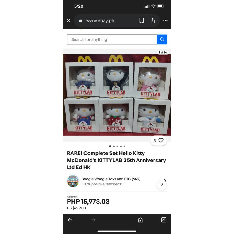 Hello kitty mcdo Kitty lab 35th anniversary LTd edition | Shopee ...