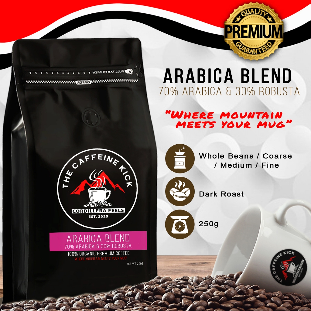 Arabica Blend (DarkRoast) - 250g - Premium Cordillera Coffee (Whole ...