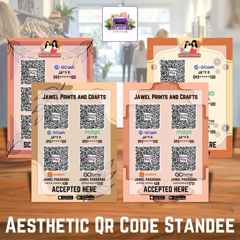 Customize Aesthetic Qr Code Standee (Multiple Qr Codes) | Shopee Philippines