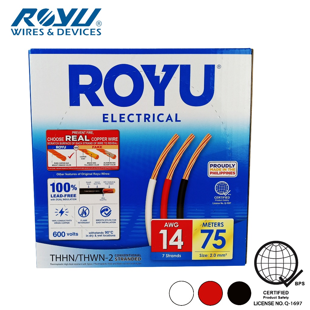 Royu by Winland THHN/THWN Stranded Wire 2.0mm² RTN14A Stranded 75 ...