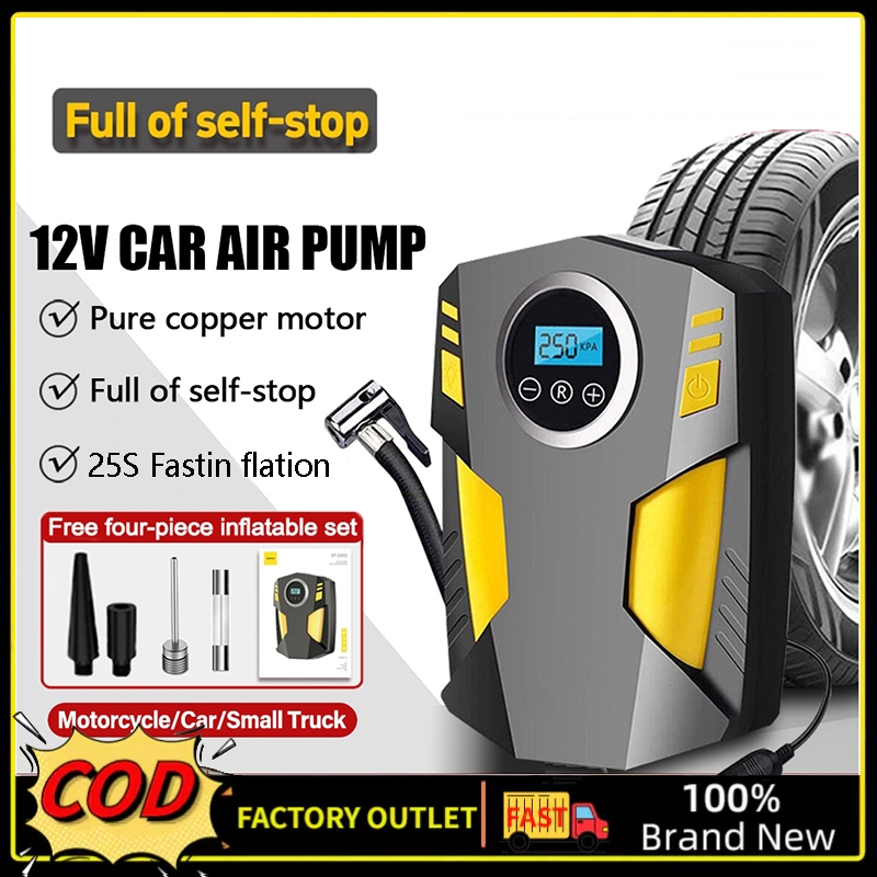 Car Air Pump Air Compressor Portable 12V Tire Inflator Portable Car ...