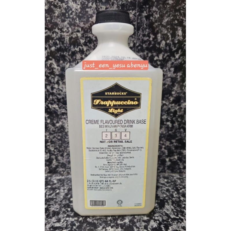 Starbucks Frappuccino Syrup Creme Flavored Drink Base 2L | Shopee ...