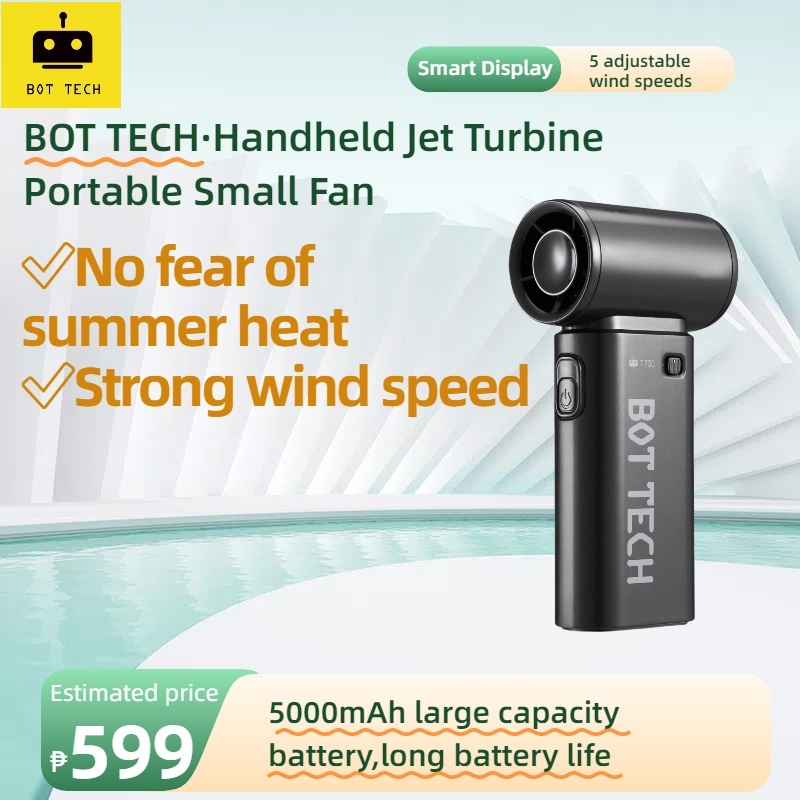 BOT TECH Mini Jet Turbine Portable Handheld Fan Rechargeable USB Fan ...