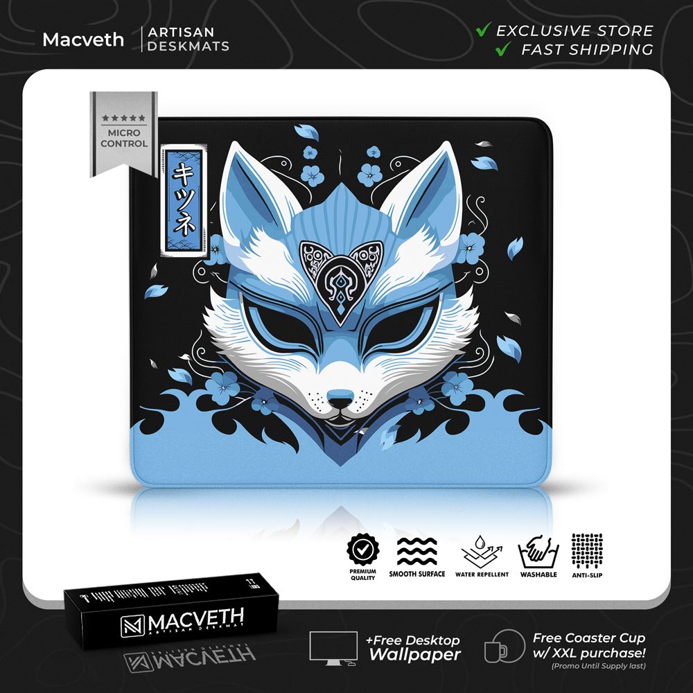 Macveth Mousepad | Kitsune Colorways | 450x400x4mm Micro Control ...