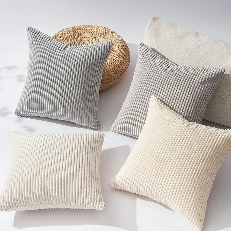 Solid Color Fluffy Throw Pillow Case Sofa Cushion Cover Breathable 16 x ...